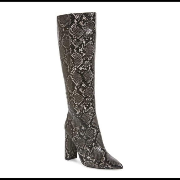 Steve Madden | Shoes | Steve Madden Black Animal Print Snakeskin High ...